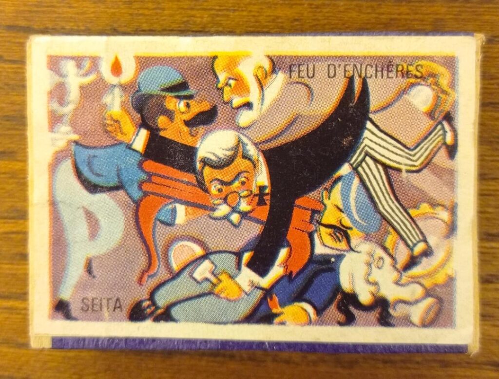 Humorous fire themed matchboxes - Matches Museum